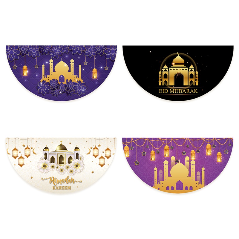 EID Mubarak Outdoor Fan-shaped Flag Banner Ramadhan Decoration For Home ...