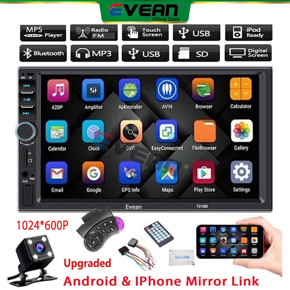 Evean Newest 1024X600P Evean Brand 7018B Car Radio 7" Double 2 DIN Car ...
