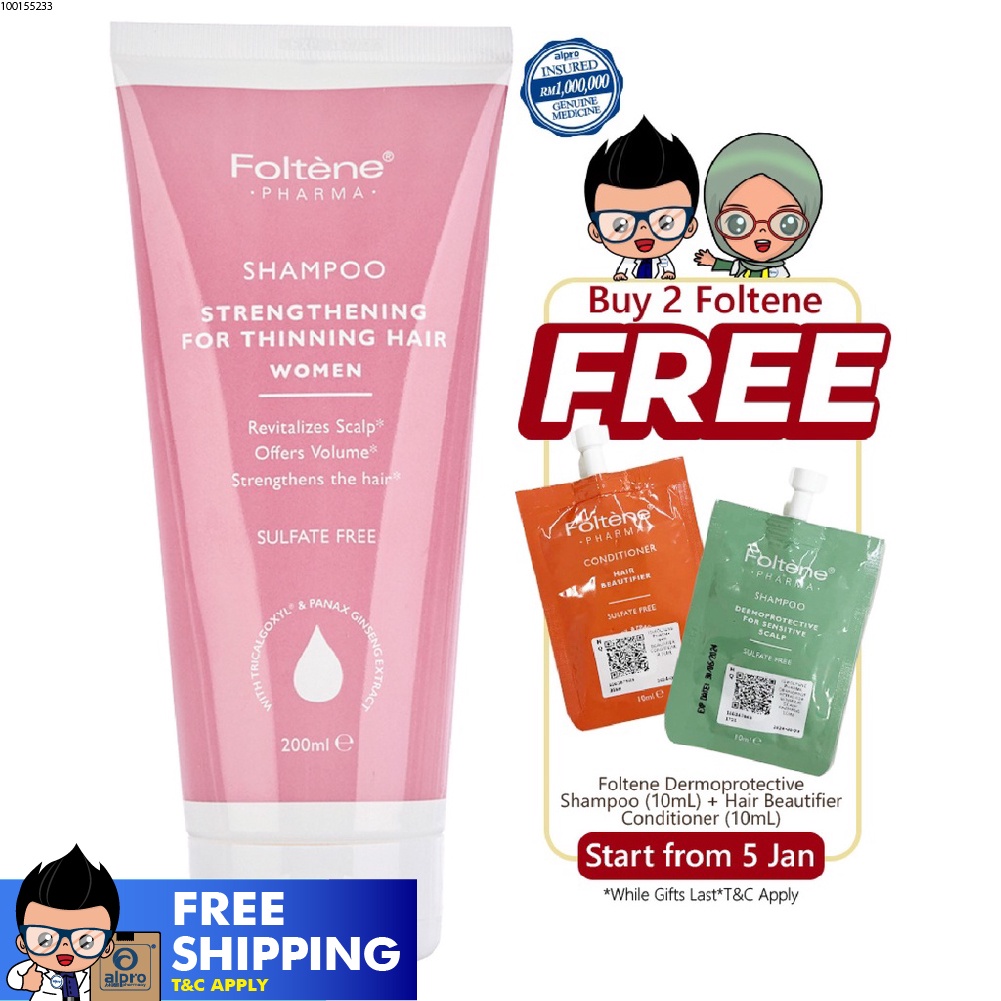 Foltene Pharma Strengthening Shampoo For Thinning Hair Women (200ml ...