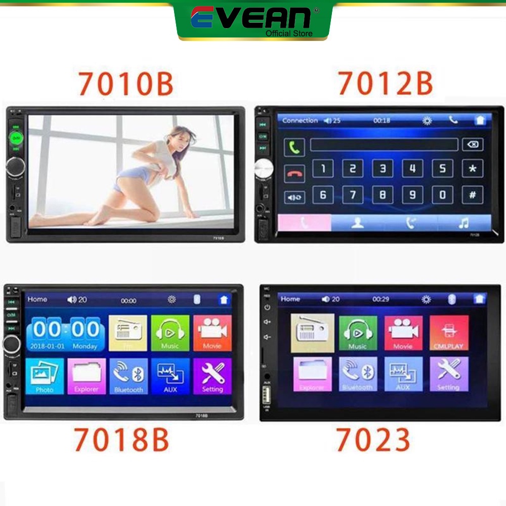 Evean 7010B/7018B/7012B/7023 HD 7" Double 2 Din Car Radio Bluetooth MP5 ...