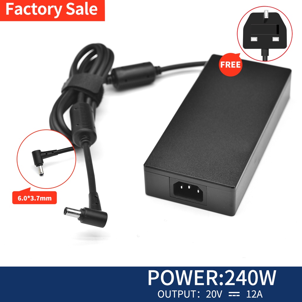 ASUS Laptop Adapter Charger with Builtn Cable 240W 6.0*3.7mm for ASUS ...