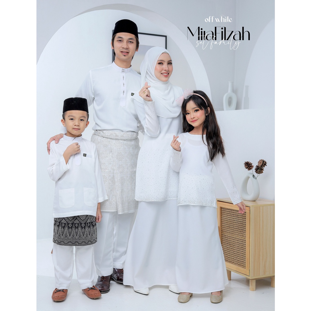 BAJU RAYA MODEN SET FAMILY MIRA FILZAH EXCLUSIVE (WHITE) | Shopee Malaysia