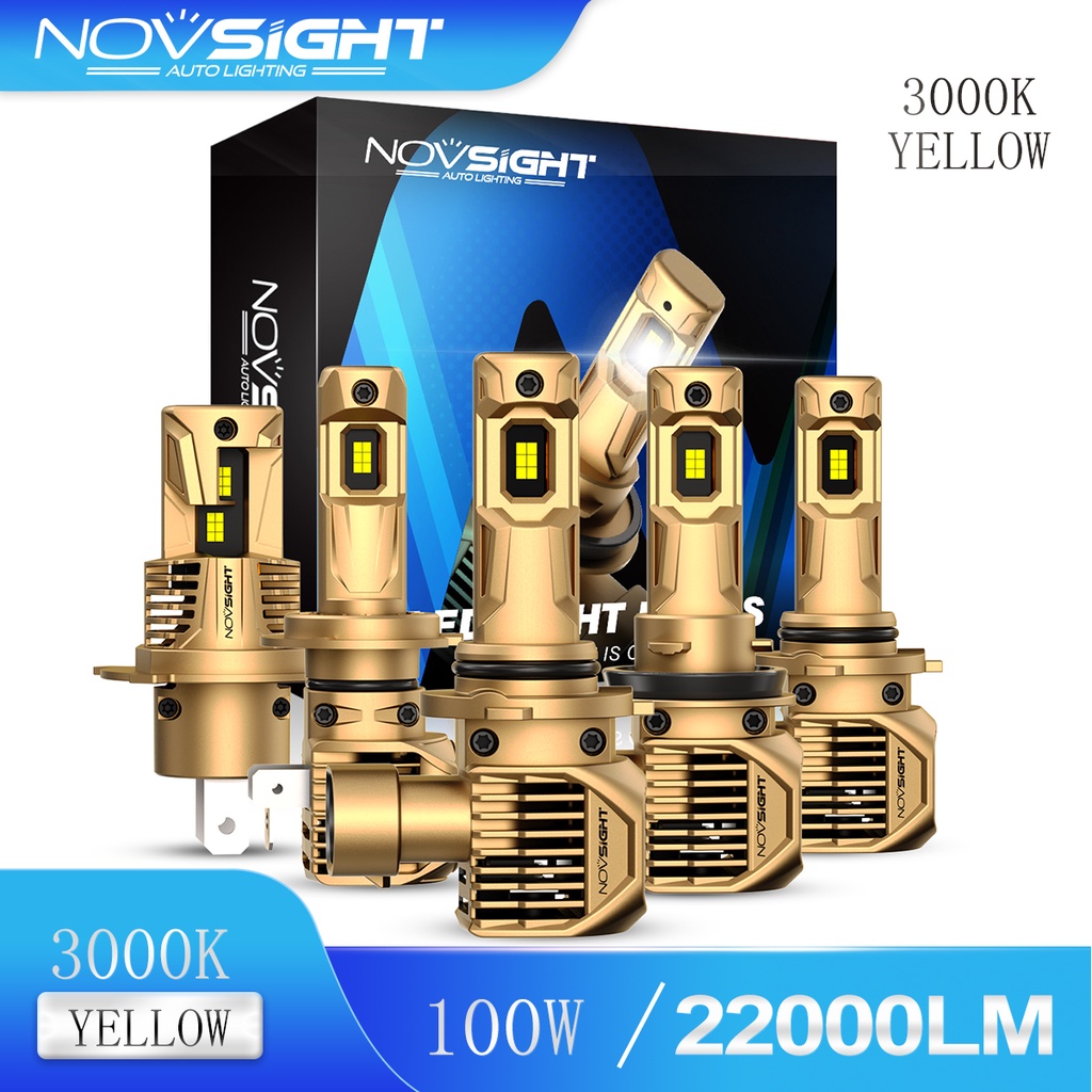Novsight New Arrival N62Y 3000K yellow light Car H11 LED Headlight H4 9005 9006 H7 fog Light ...