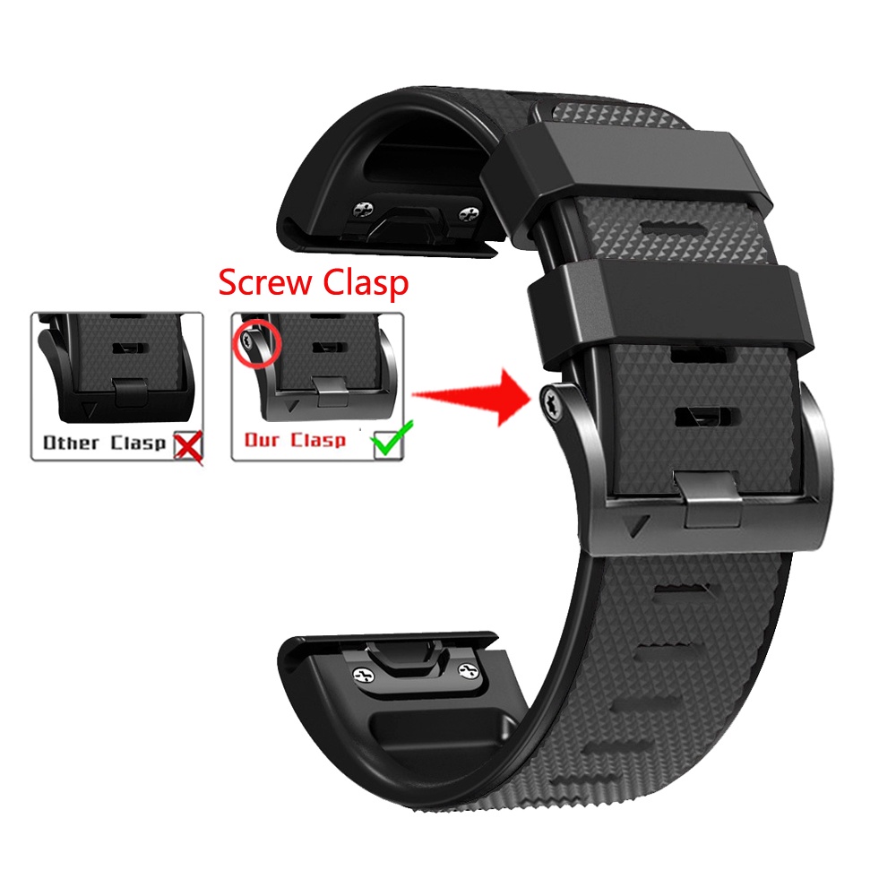 26mm 22mm Soft Silicone Quick Fit Strap Double Color Watchband For ...