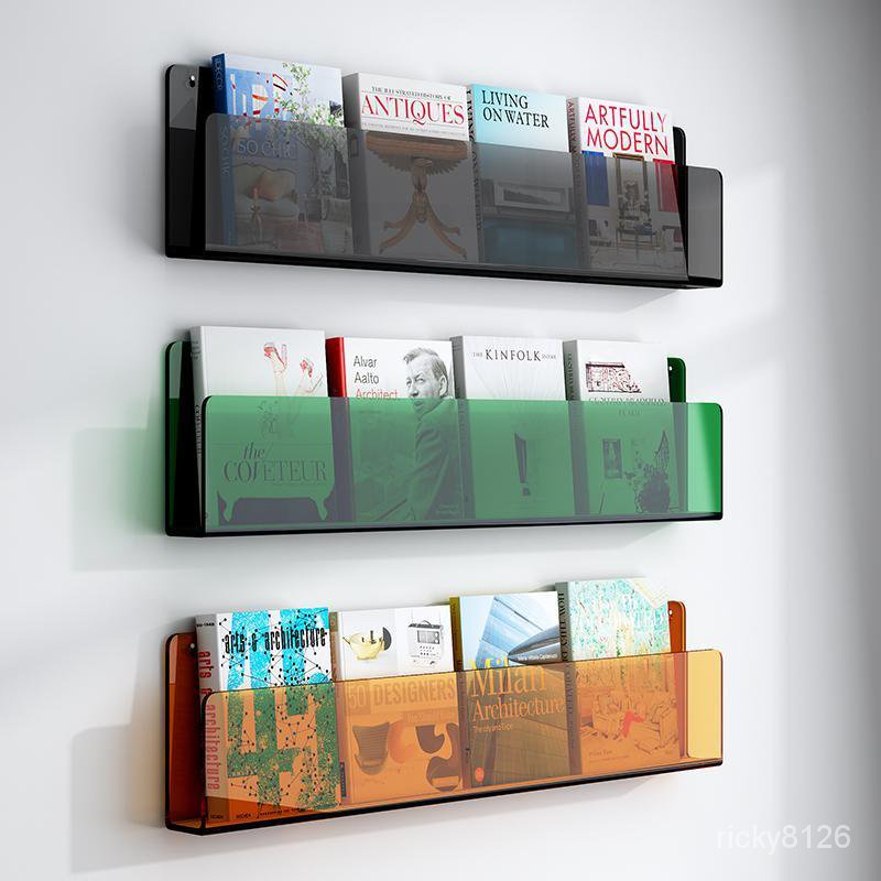 Acrylic magazine rack picture book display rack on the wall book rack ...