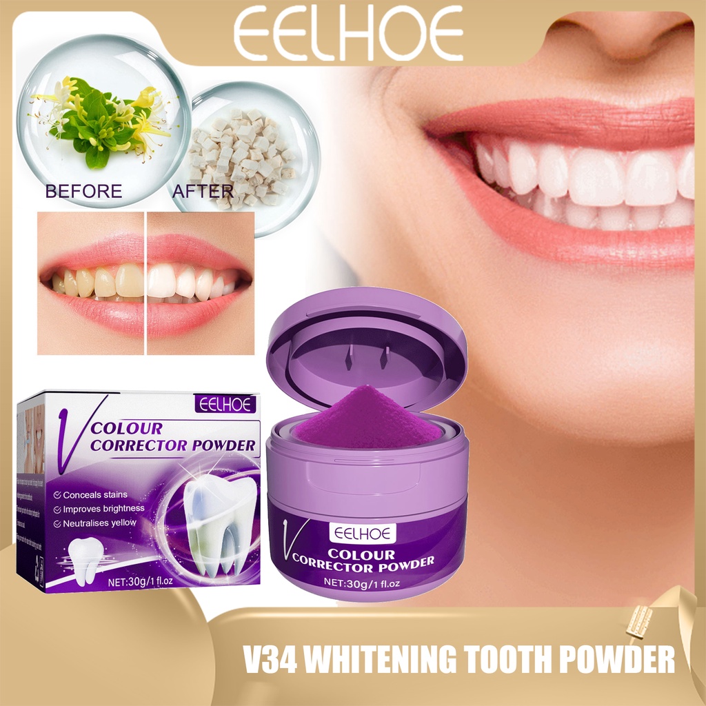 Eelhoe V34 Tooth Powder Teeth Whitening Activated Charcoal Powder Remove Stains, Brighten ...