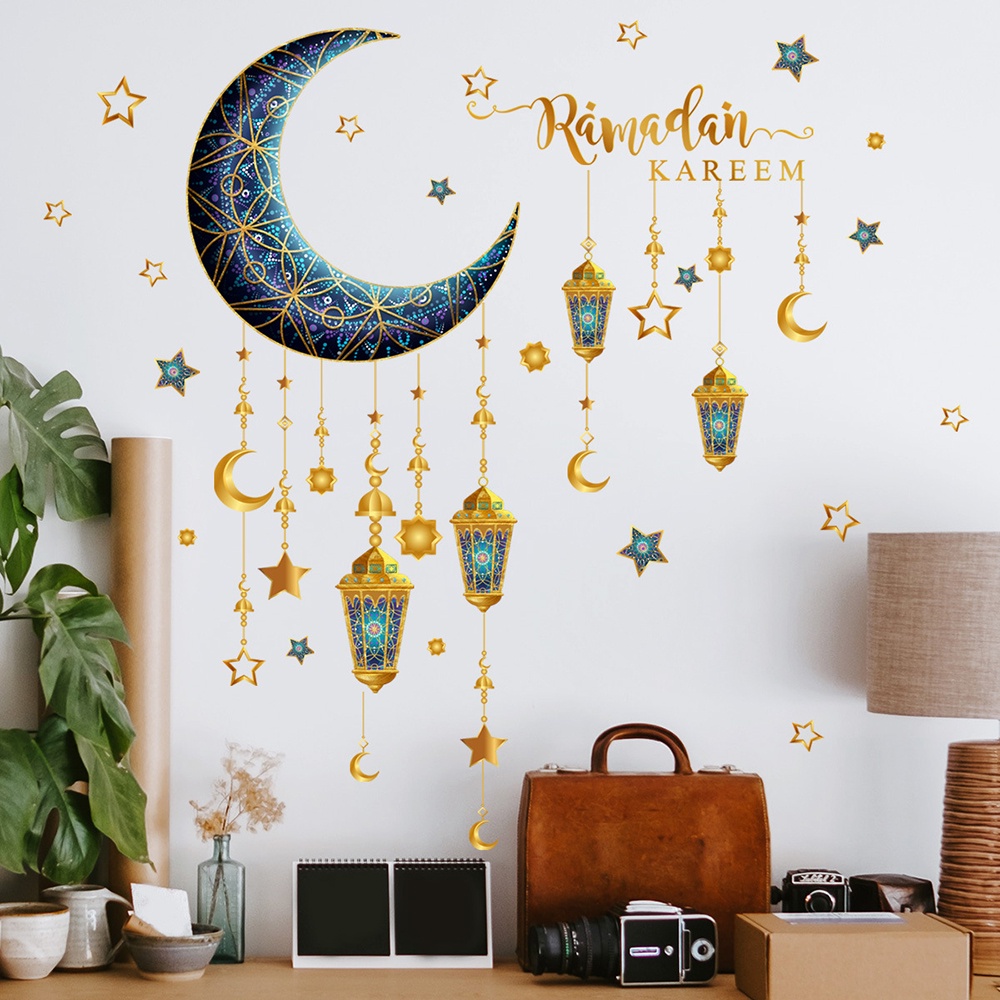 Ramadan Wall Sticker Wallpaper Eid Mubarak Lantern Pattern Classic ...