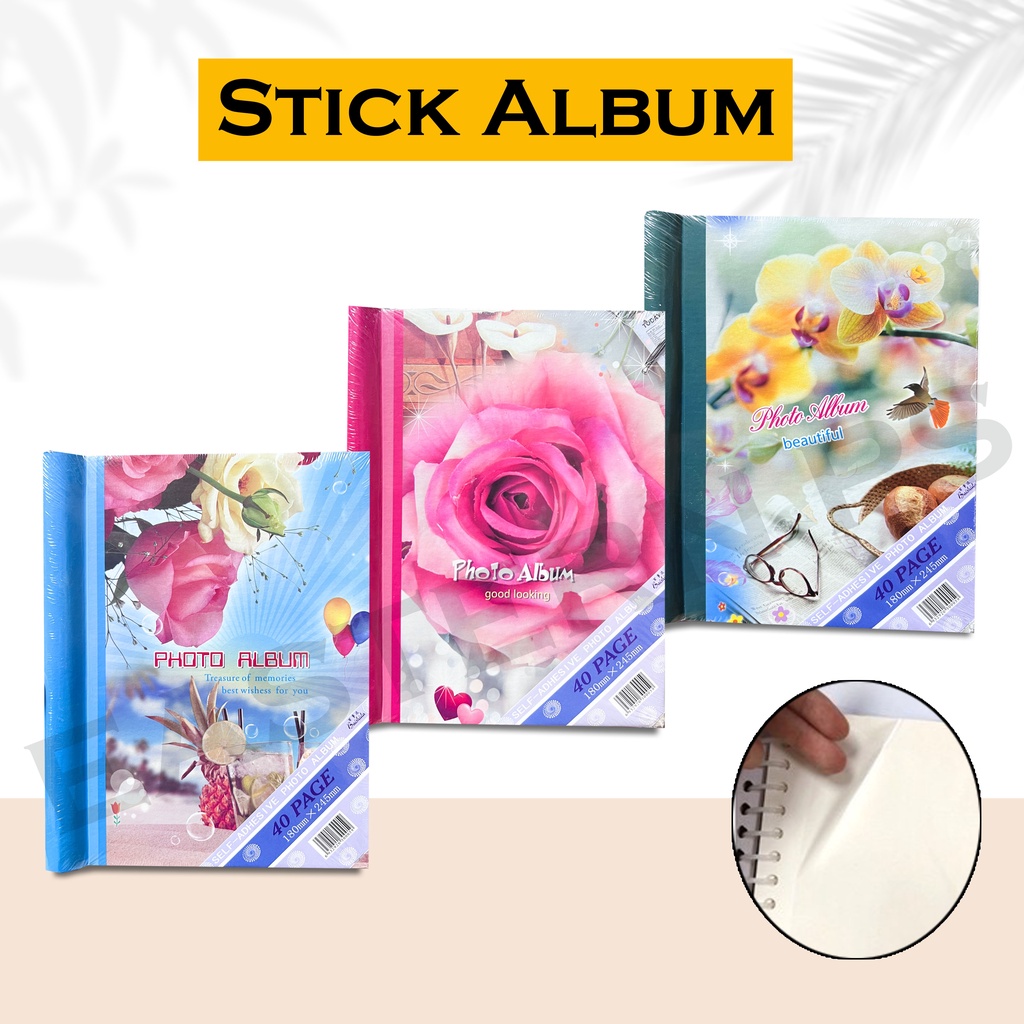 Stick Photo Album DIY Self-Adhesive Gambar Album Buku Hantaran ...