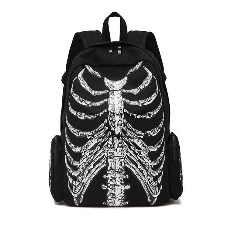 Niche Dark Gothic Rock Skeleton Skeleton Totem Design Sense Black and ...