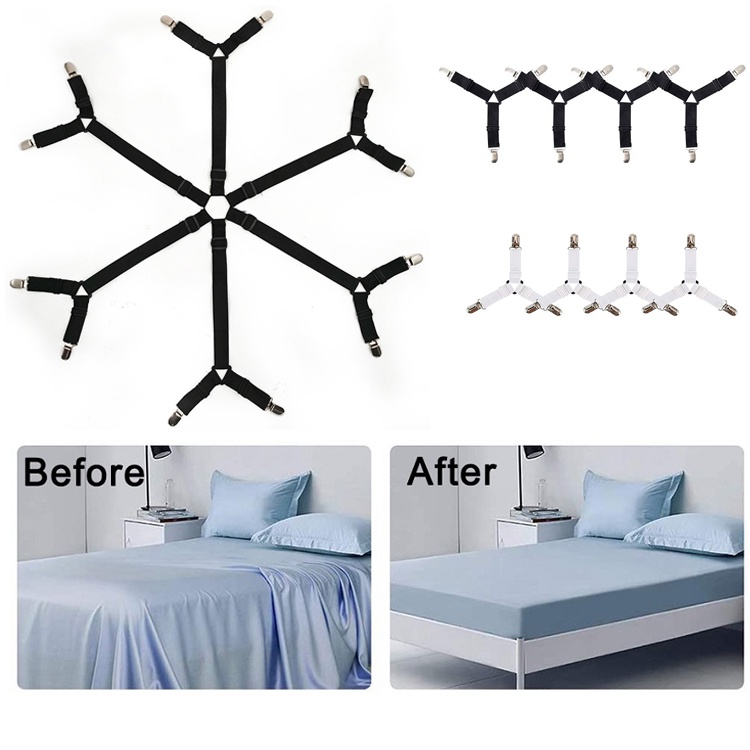 Bed Clips 3 Way 6 Sides Adjustable Bed Sheet Triangle Clip BedSheet ...