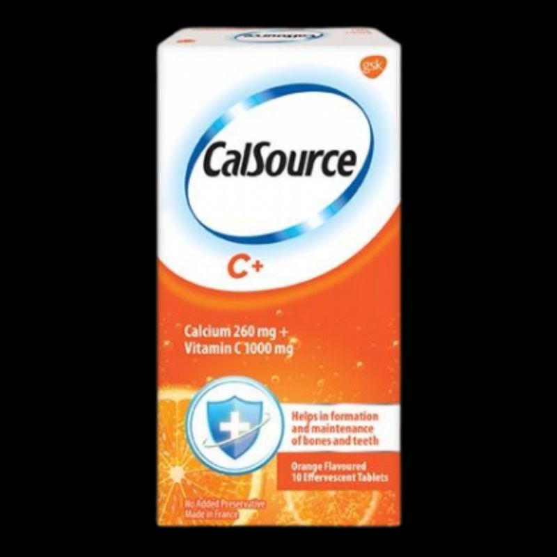 (2/2024) GSK CalSource C+ Calcium 260mg + Vitamin C 1000mg 10s ...