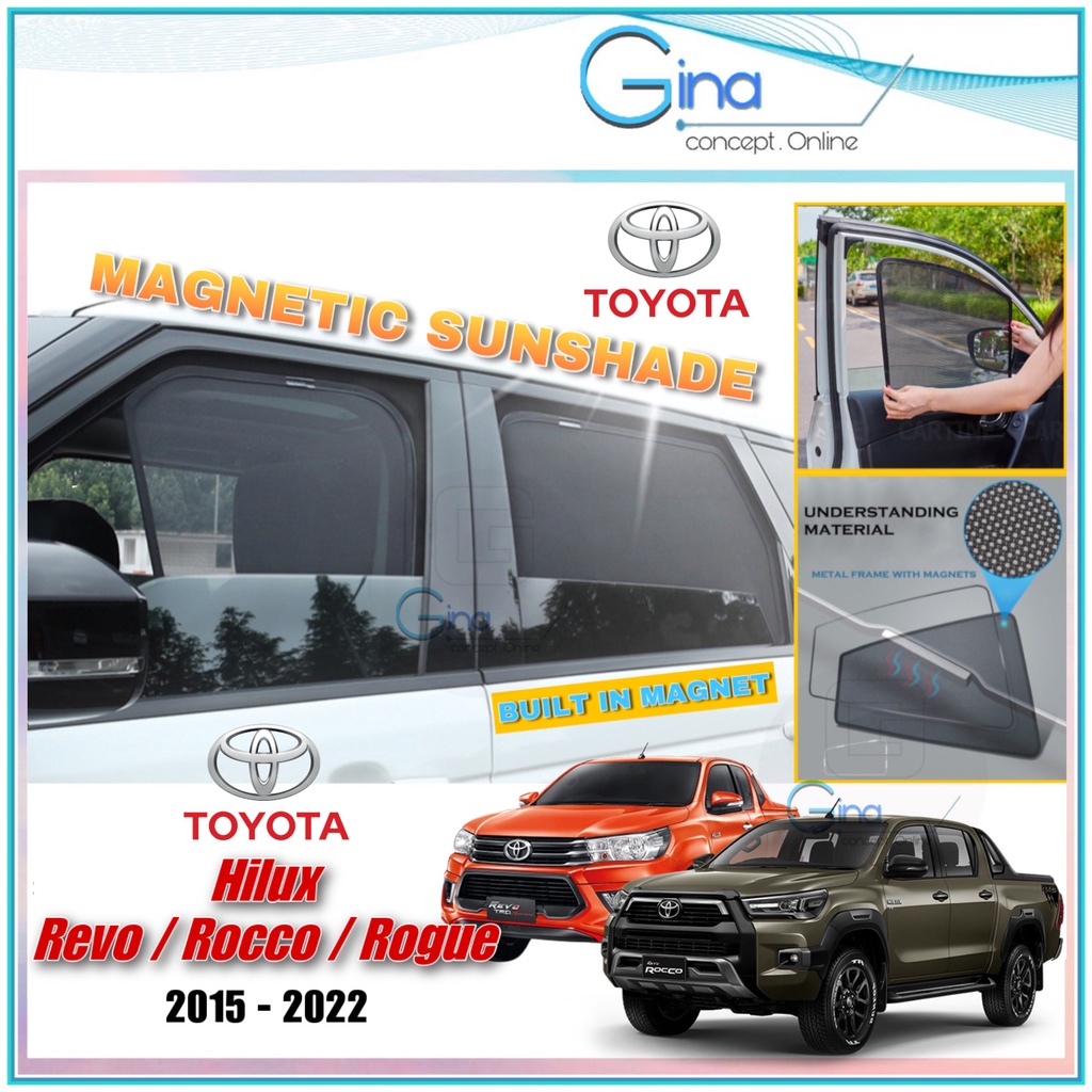 (4pcs) TOYOTA HILUX REVO ROCCO / ROGUE HILUX 2016 - 2021 MAGNETIC SUN ...
