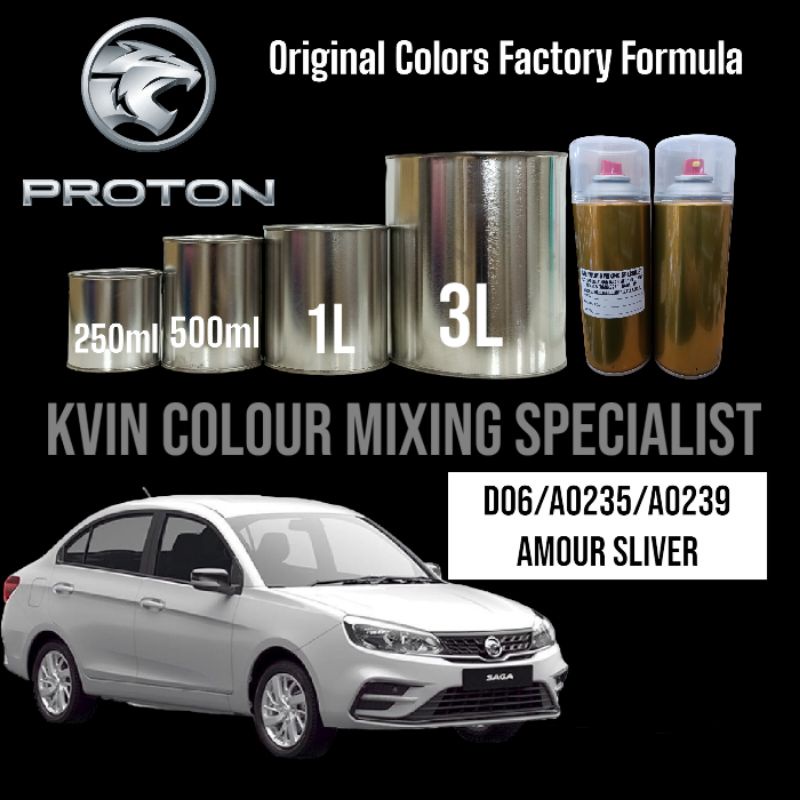 Proton Saga A0235/A0239 Amour Sliver 2K Paint | Shopee Malaysia