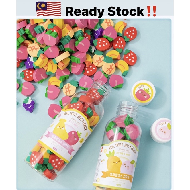 🇲🇾𝐑𝐞𝐚𝐝𝐲 𝐒𝐭𝐨𝐜𝐤 Bottle Eraser/ Cute creative Eraser/ Korean creative eraser/ Fruity Eraser/Clean ...