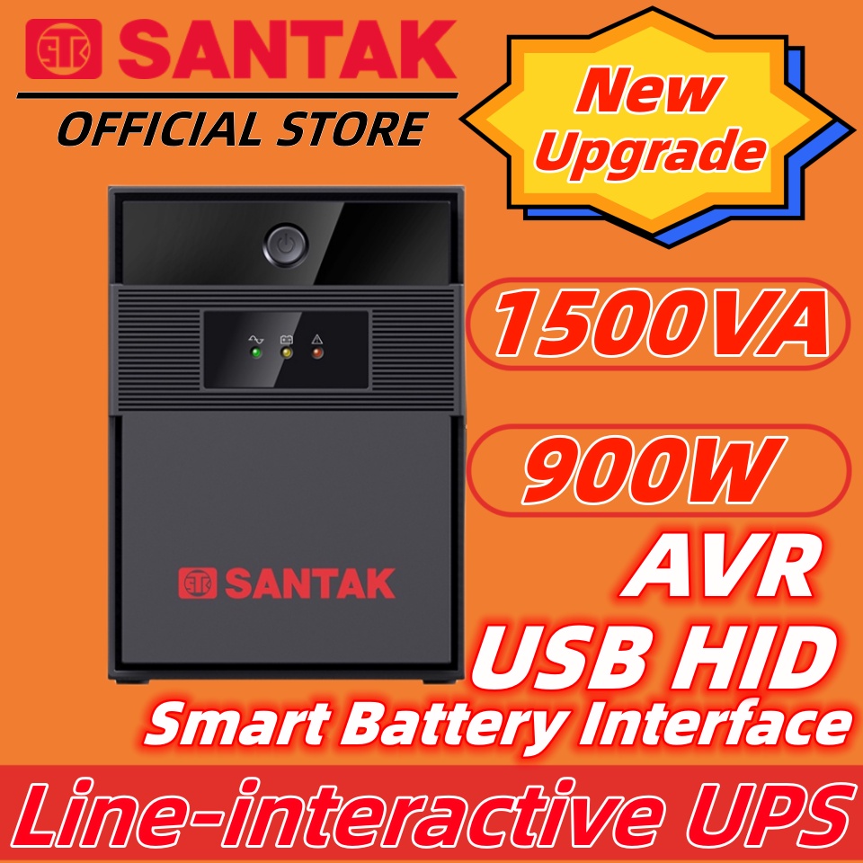 SANTAK 1500VA / 900W UPS Backup Power Supply with AVR for Computer ...