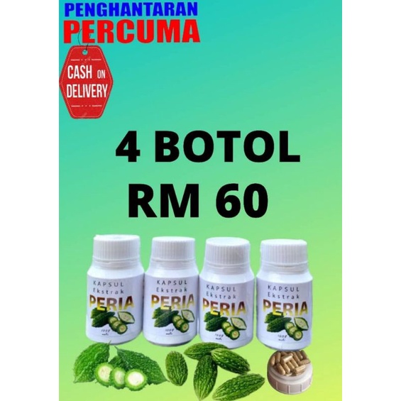 Kapsul Peria Katak Asli 4 botol | Shopee Malaysia