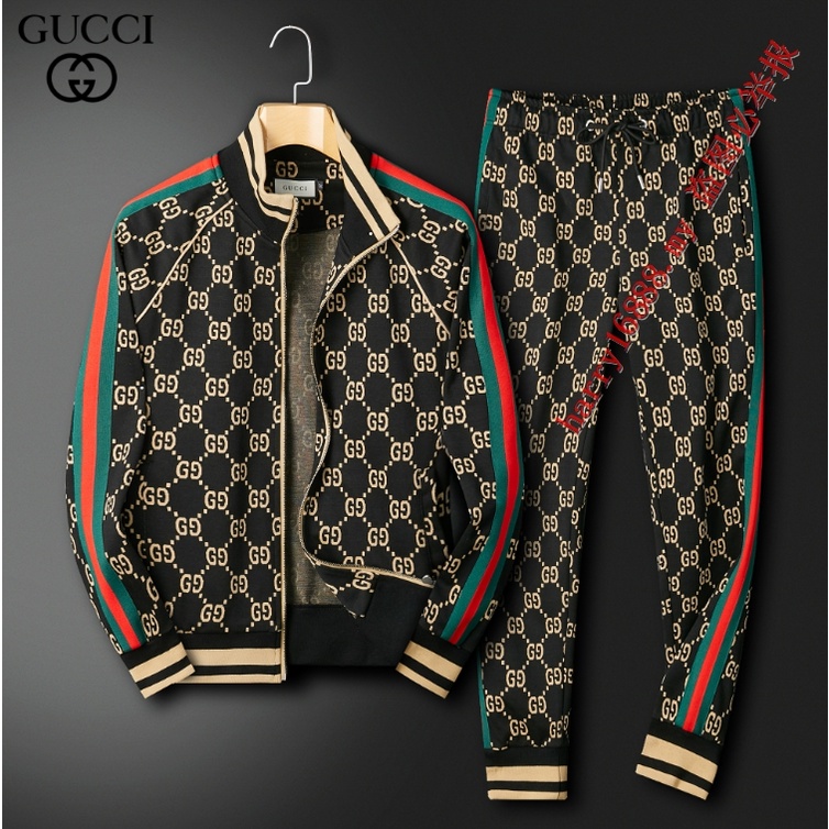 NEW_GUCCI two pieces set men's luxury tracksuits sport jacket pants ...