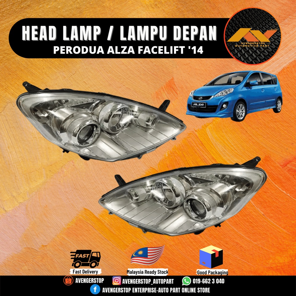 Perodua Alza 2014 Head Lamp Headlight Lampu Depan Besar 100% New High ...
