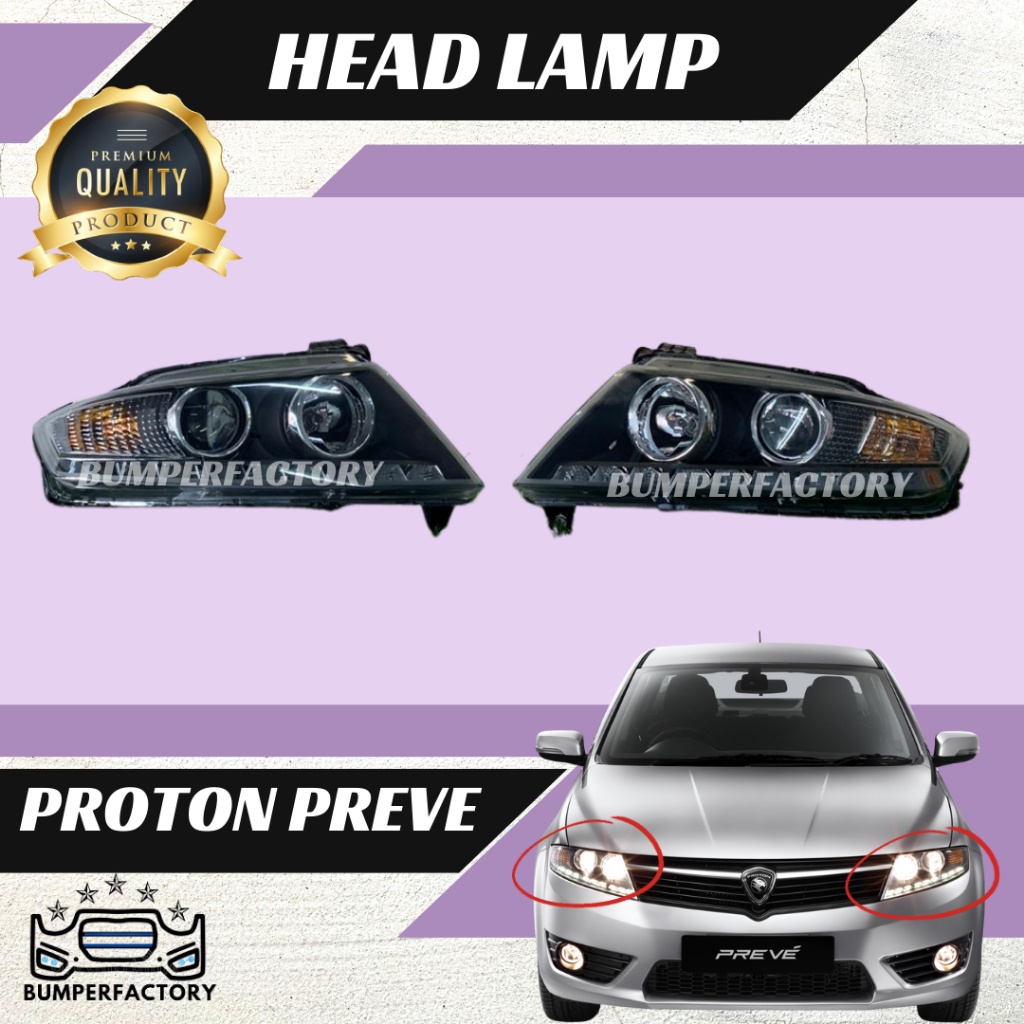 Fastlink Original Proton Preve 5 Pin Head Lamp Lampu Depan With Led ...