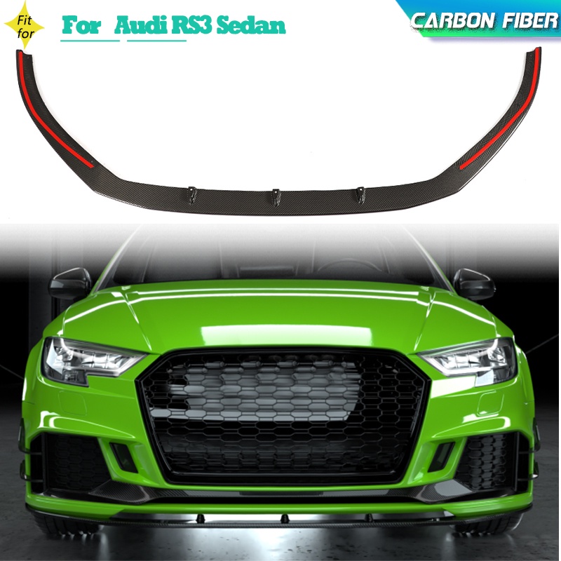 Carbon Fiber Car Front Bumper Lip Apron Spoiler For Audi RS3 Sedan 2017 ...