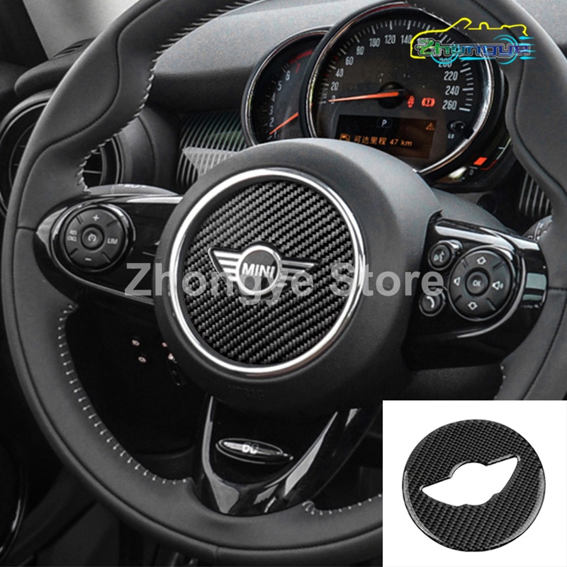 Car Steering Wheel Center Carbon Fiber Sticker For MINI ONE Cooper S ...