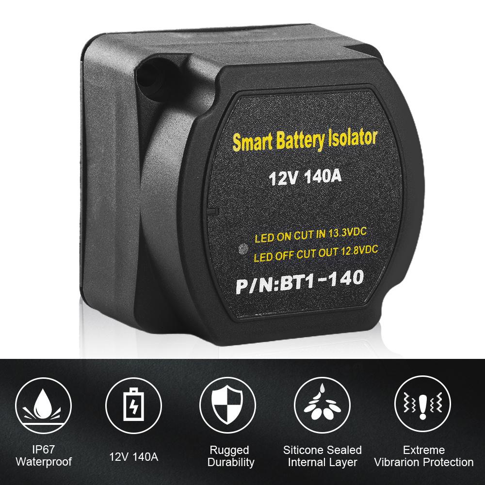 12V 140 Amp Voltage Sensitive Relay Dual Battery Smart Isolator VSR ...