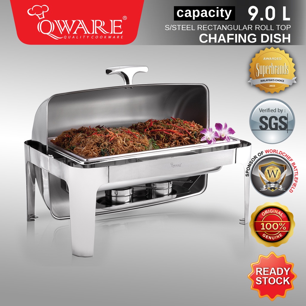 【Qware】Stainless Steel Rectangular Chafing Dish 121213 | Shopee Malaysia