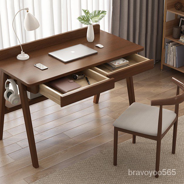 Nordic style solid wood computer desk simple study desk home bedroom ...