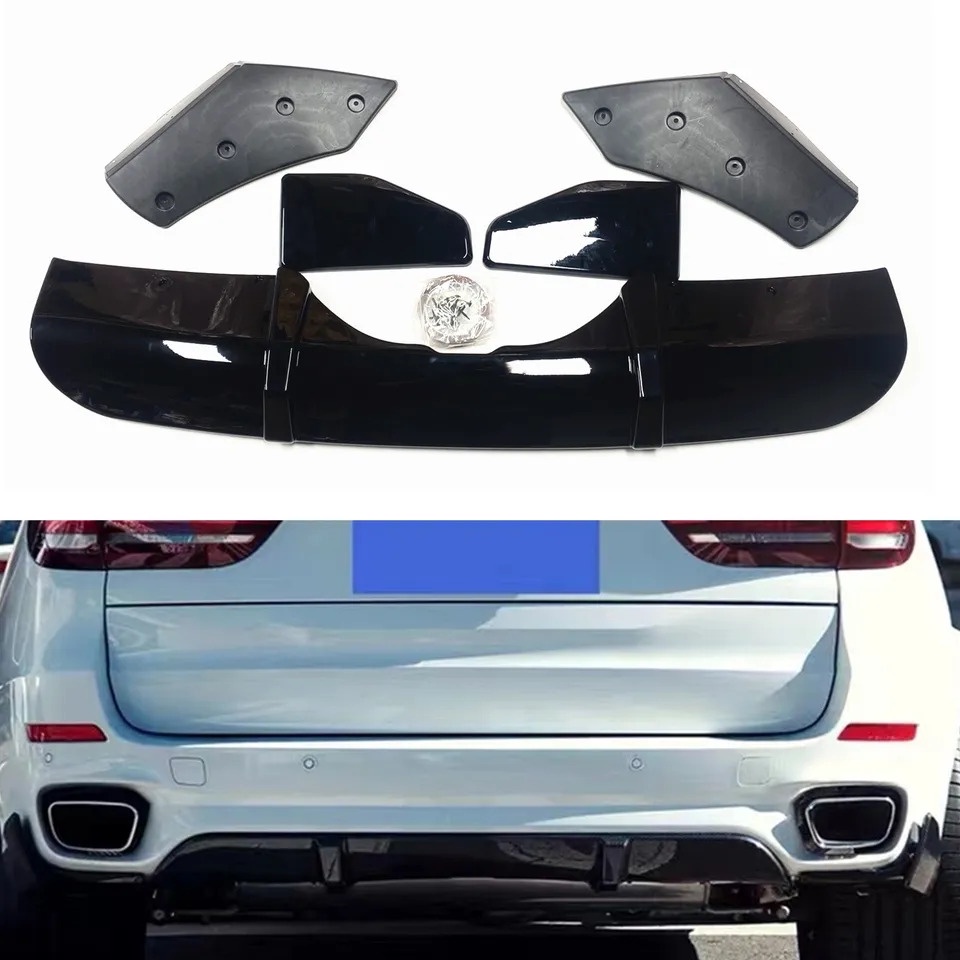 Rear Bumper Diffuser Lip For BMW F15 X5 M-Tech 2014-2019 Glossy Black ...