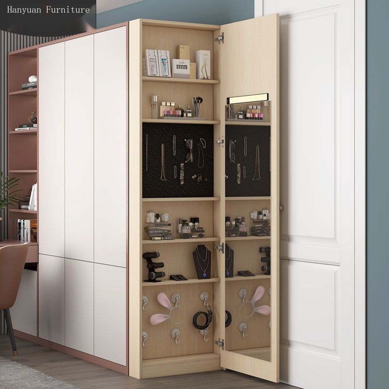 Standing makeup cabinet storage rack modern minimalist dressing mirror ...