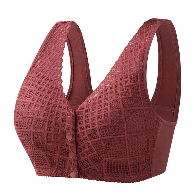 Mother Bra Front Buckle No Steel Ring Bra Thin Lining Middle-Aged ...