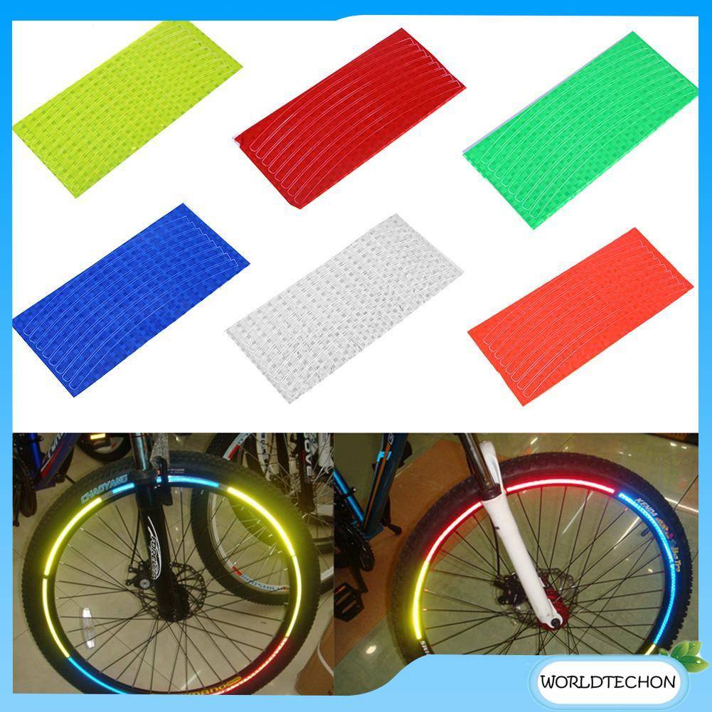 Fluorescent MTB Bike Bicycle Sticker Cycling Wheel Rim Reflective ...