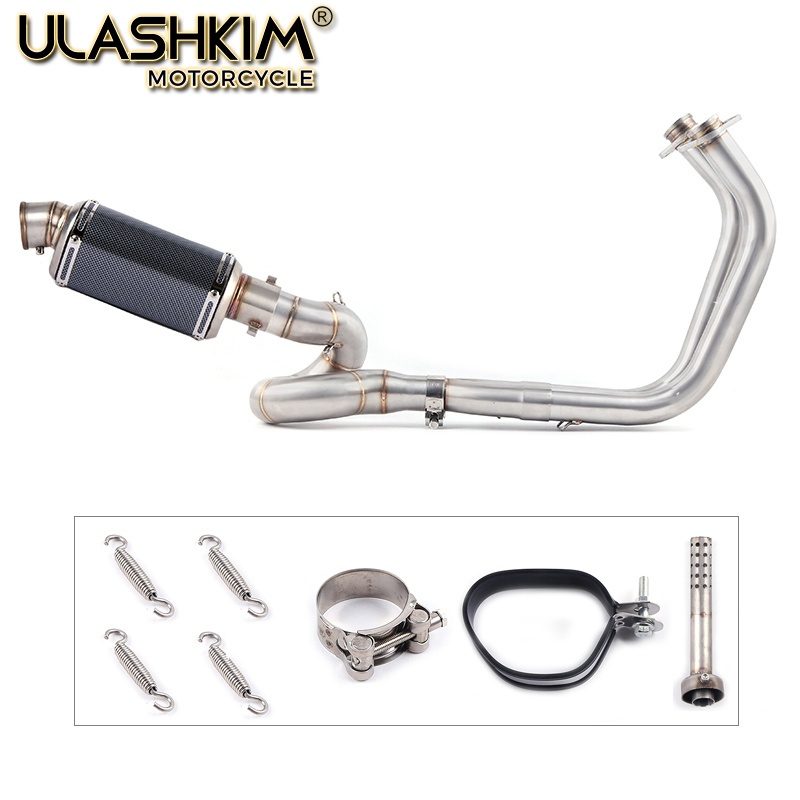 Motorcycle Exhaust Muffler Middle Link Pipe Full System Slip On For ...