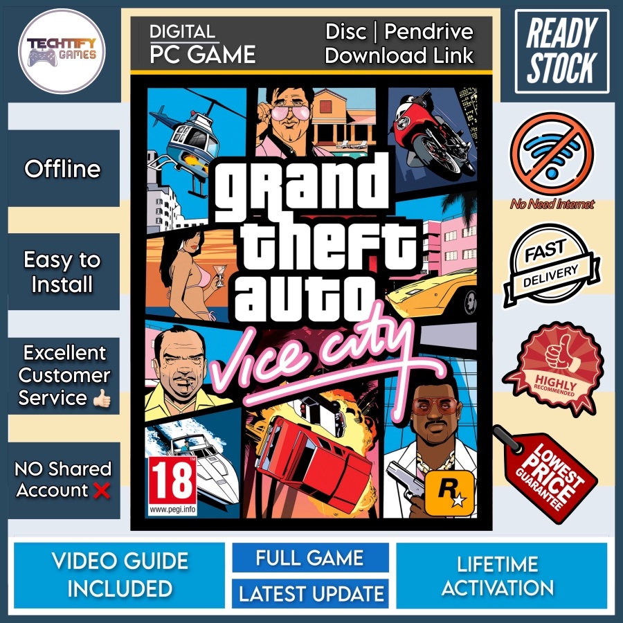 [PC Game] Grand Theft Auto (GTA) Vice City - Offline [Disc | Pendrive ...