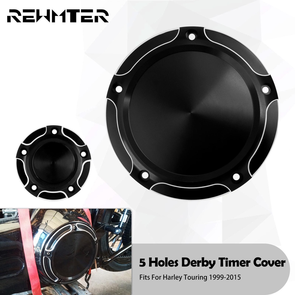 Motorcycle Black Engine Derby Timing Timer Cover 5 Hole For Harley ...