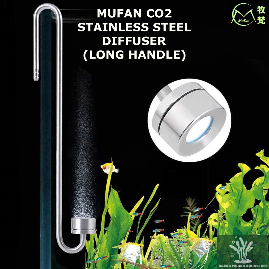 [Local Stock] Mufan CO2 Stainless Steel Diffuser Long Handle 20cm 25cm 30cm 35cm CO2 Accessories ...