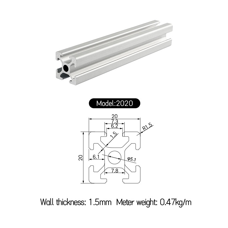 New Aluminum Profile 2020 2040 2020L 2040V 20mm V-slot European ...