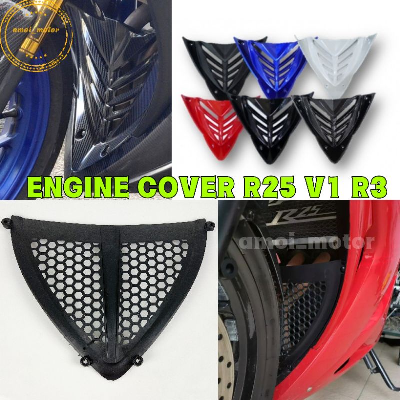 YAMAHA R25 V1 R3 ENGINE COVER V GRILL COVER MHR RACING ENGINE COVER R25 ...