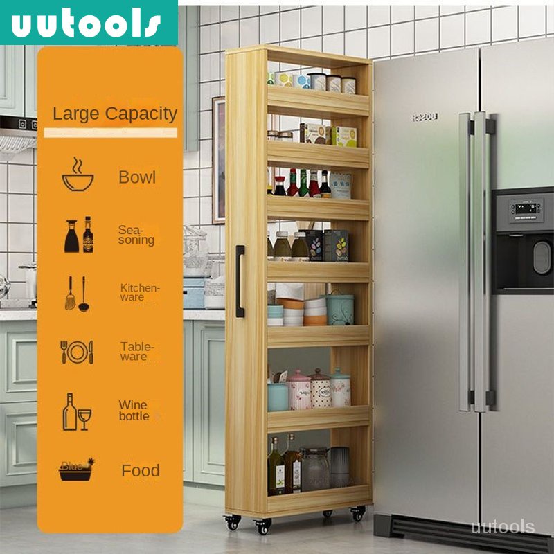 Narrow Crack Storage Rack Refrigerator Shelf Mobile Side Pull-Out ...
