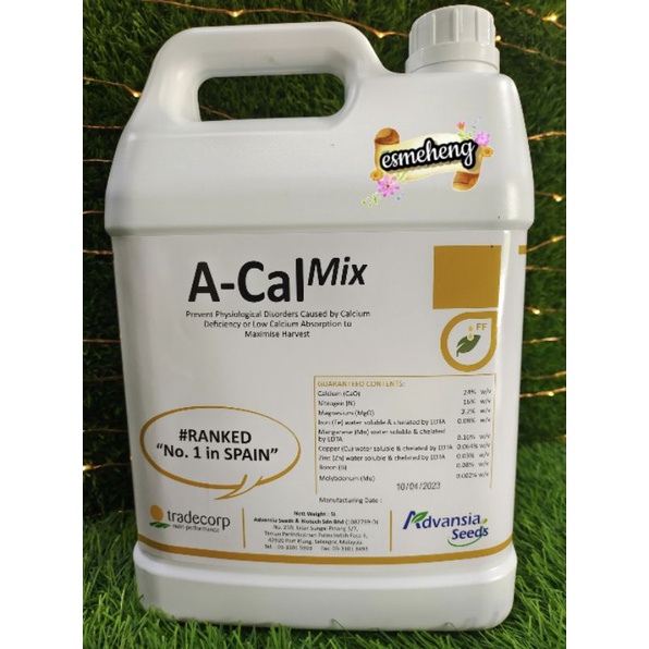 5L Advansia A-Cal Mix / Baja Foliar / Calcium / Nitrogen / Magnesium ...