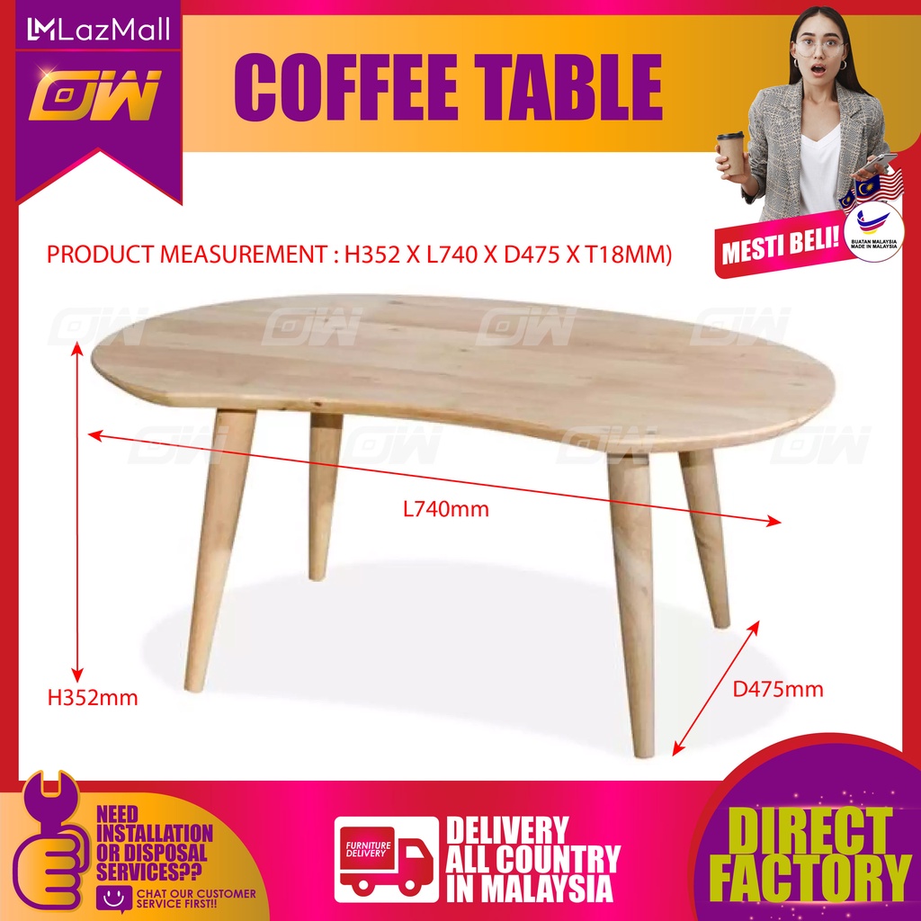 Bean Solid Wood Coffee Table / Tea Table / Dining Table / Hall Table ...
