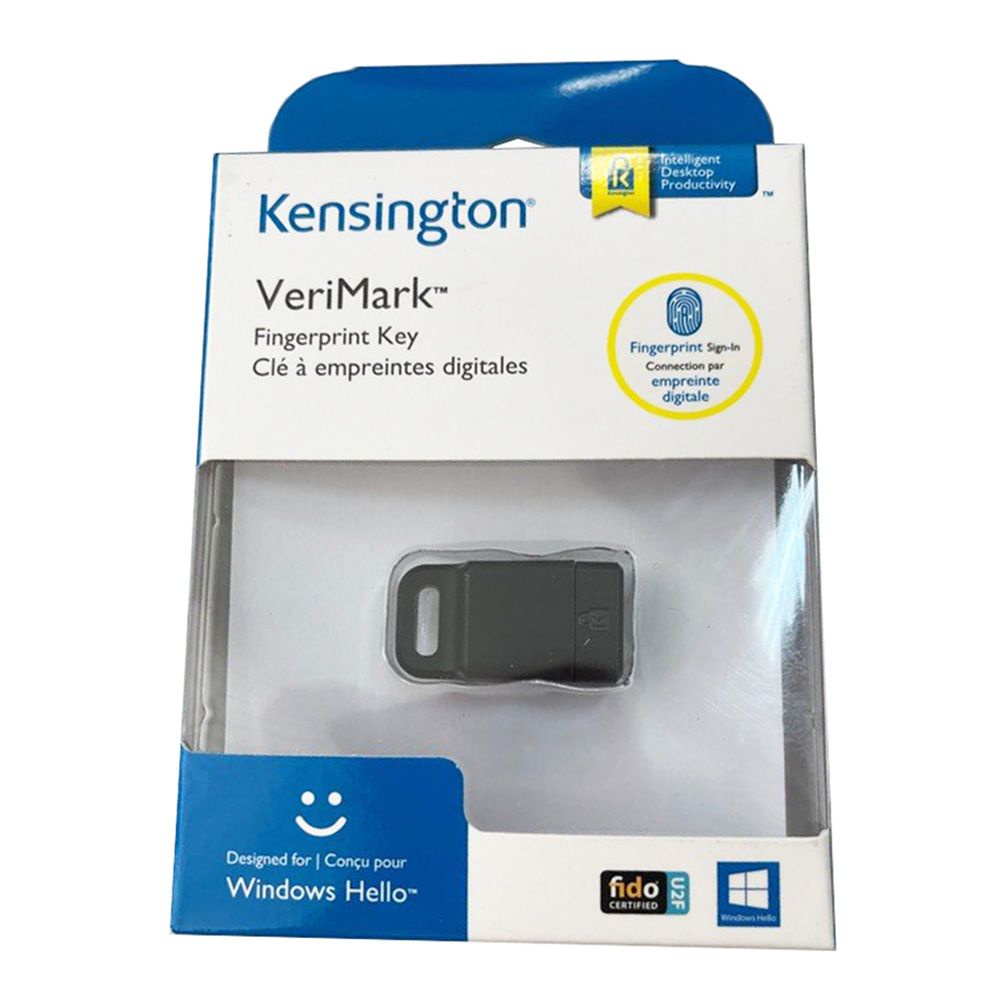 Kensington K67977WW VeriMark USB Fingerprint Key Reader - FIDO U2F, for ...