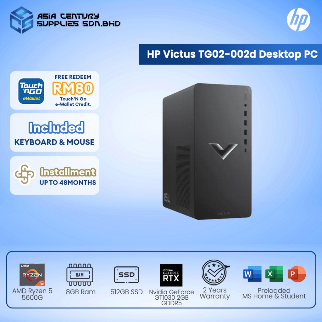 HP Victus 15L TG02-0020D Gaming Desktop PC R5-5600G/8GB/512GB SSD ...