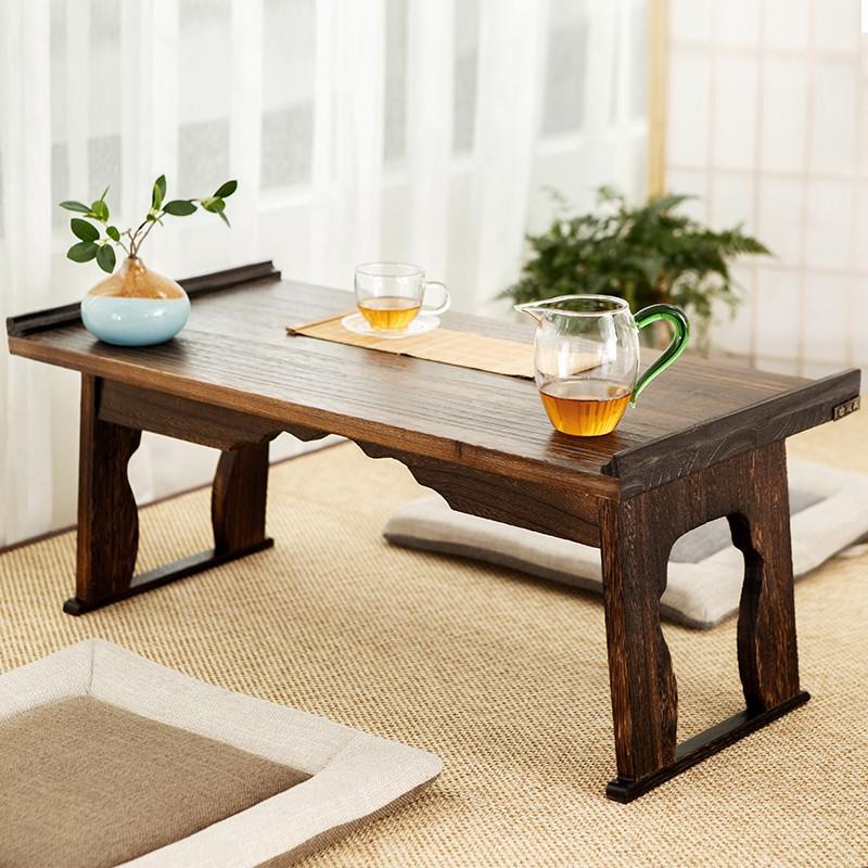 🅰Chai Title Garden Solid Wood Bay Window Table Tatami Small Tea Table ...