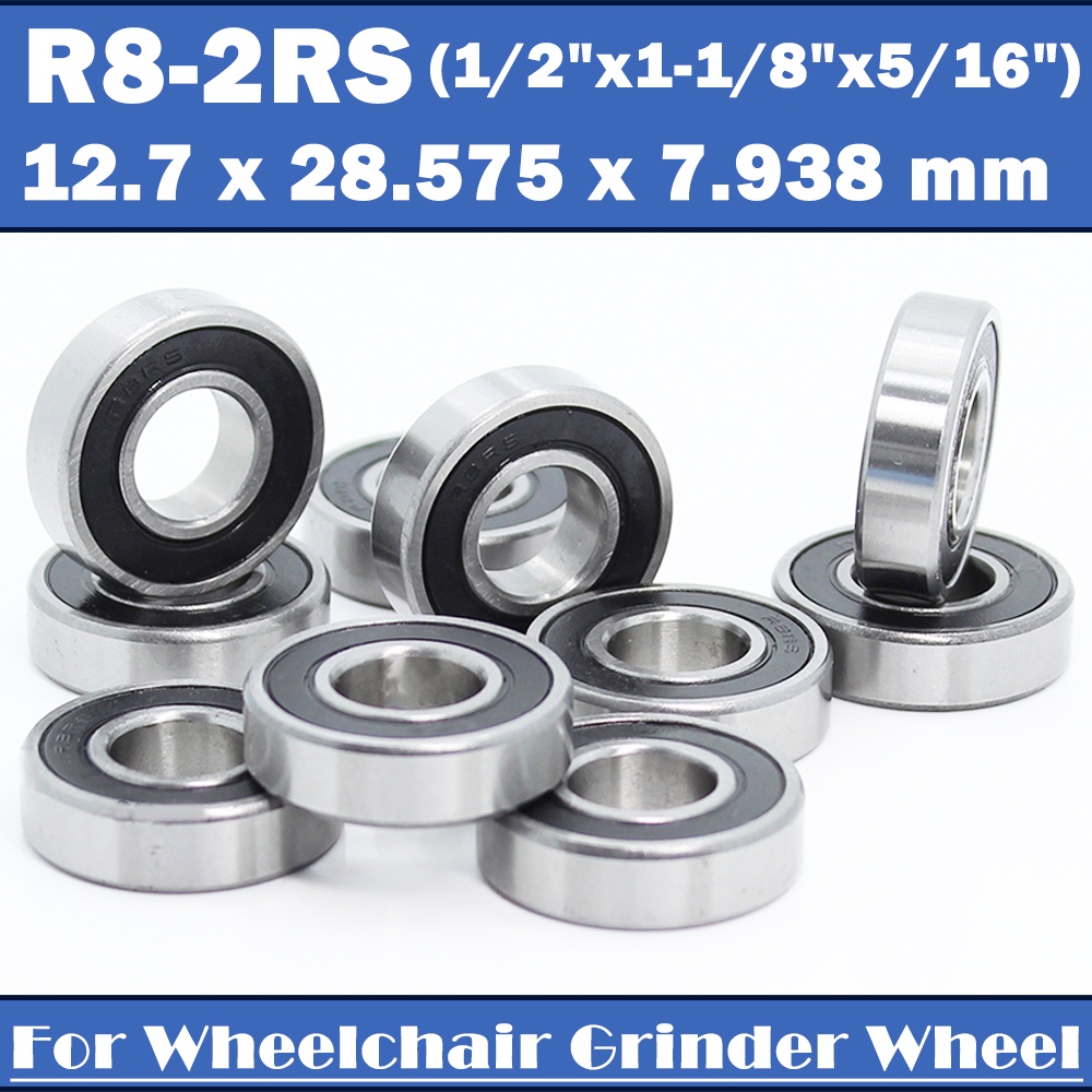 R8RS Bearing 12.7x28.575x7.938mm ABEC-1 ( 10 PCS ) Inch Miniature R8 ...