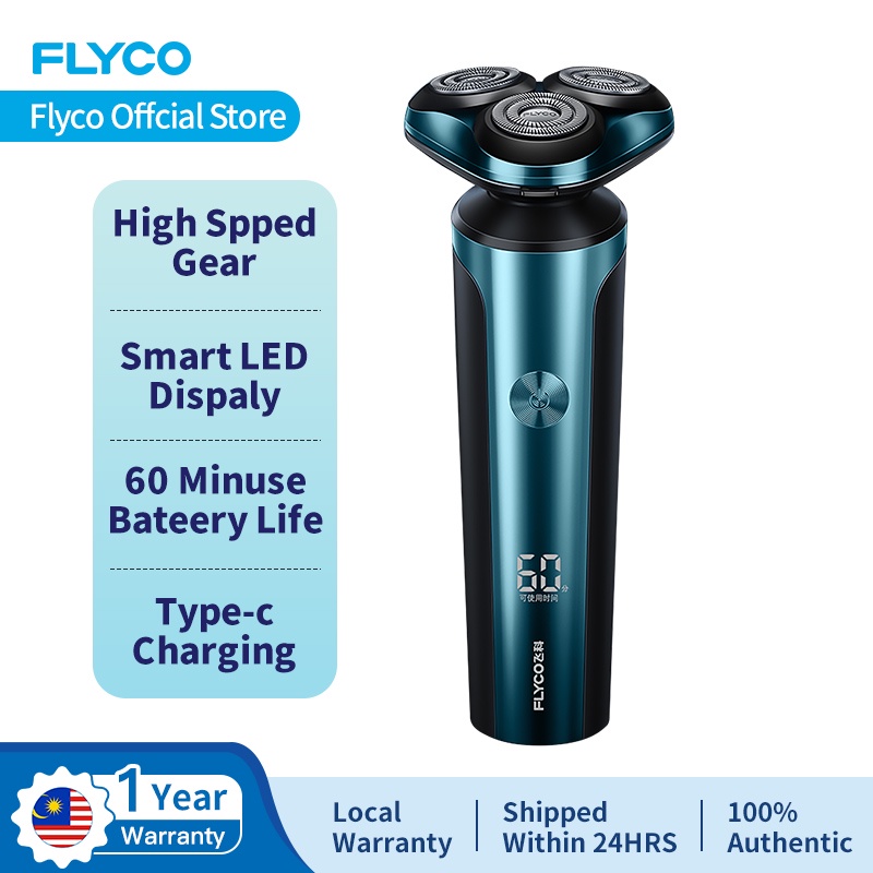 Flyco FS907 3D Float Smart Electric Shaver for Men,Rechargeable Waterproof Electric Razor with ...