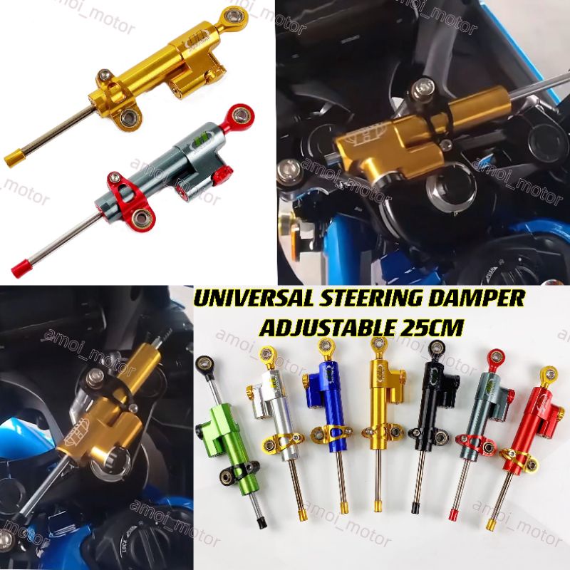 Universal Steering Damper Racing Adjustable 25cm R15 MT15 MT25 Z800 ...