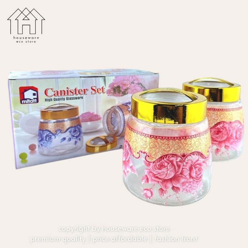 MITATT 2pcs Glass Canister Sets / Storage Bottles / Multipurpose Home ...