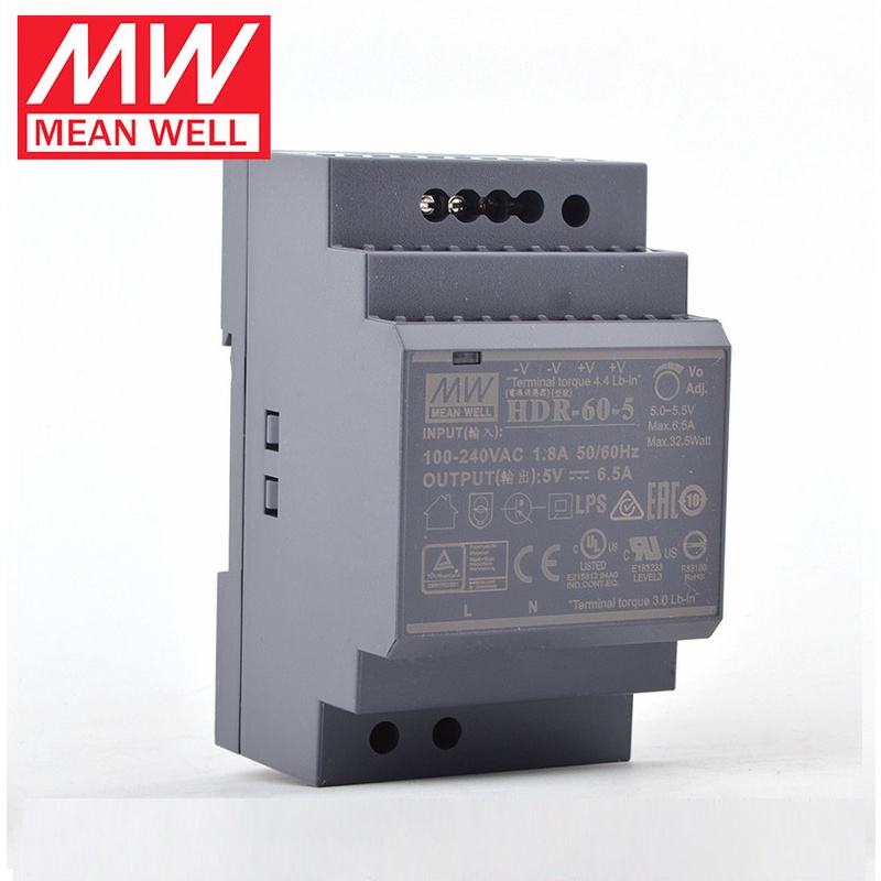 MEAN WELL HDR-60 60W 5V/12V/15V/24V48V Guide rail switching power supply AC to DC DC Original ...