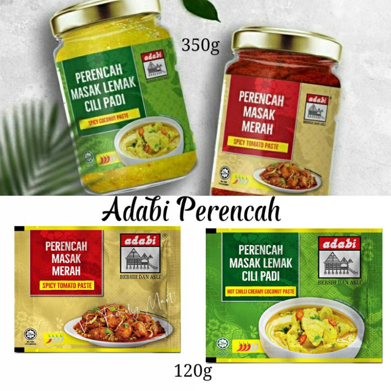 Halal*ADABI Prencah Masak Merah/Lemak Cili Padi*40g/350g | Shopee Malaysia